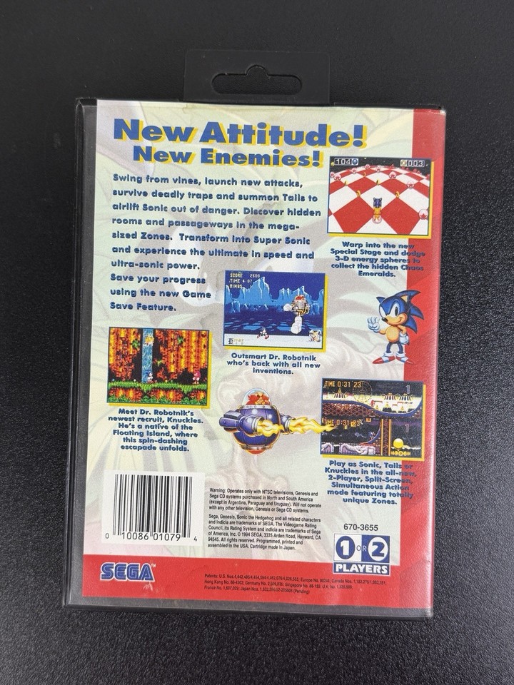 Sonic The Hedgehog 3 Complete in Box for Sega Genesis CIB Authentic ...