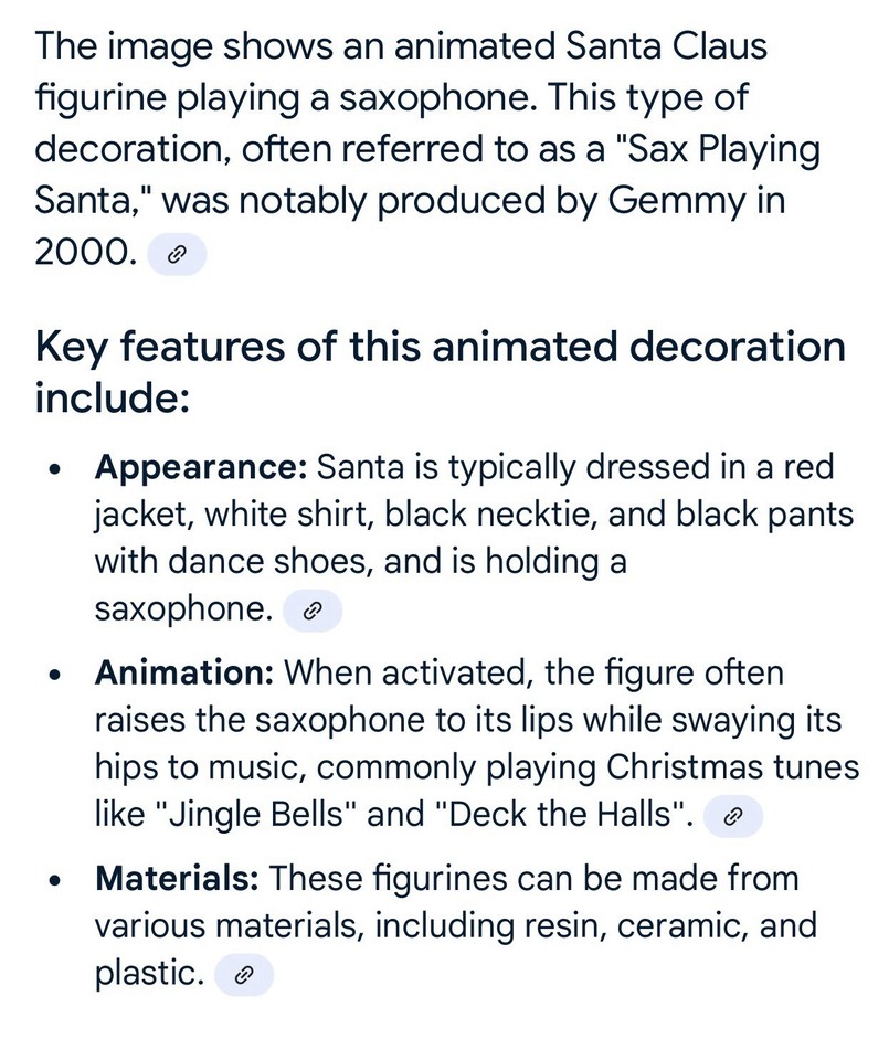 Animated Santa Claus Figurine Plaing A Saxophone VTG | eBay