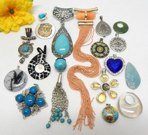 VINTAGE TO NOW PENDANT LOT, ASSORTED MATERIALS | eBay