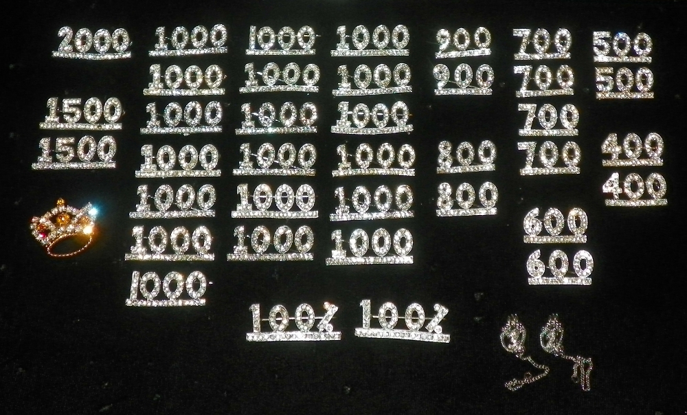 Vintage Tupperware Sales Award - Rhinestone Brooch / Pin Lot - Silver ...