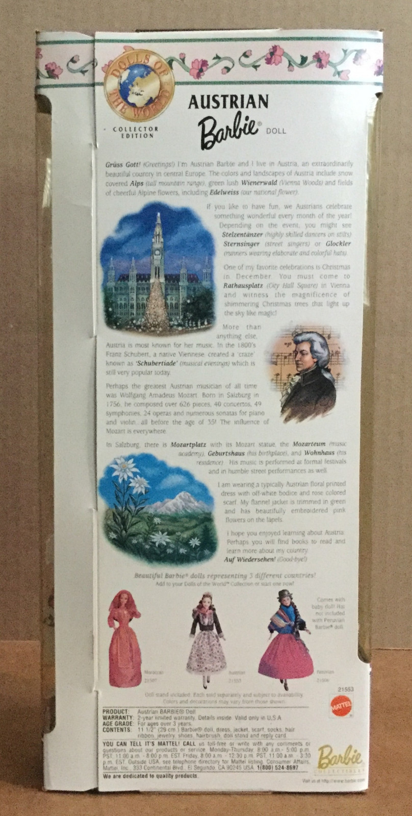 Dolls of the World Collection AUSTRIAN Barbie Doll NEW Collector ...