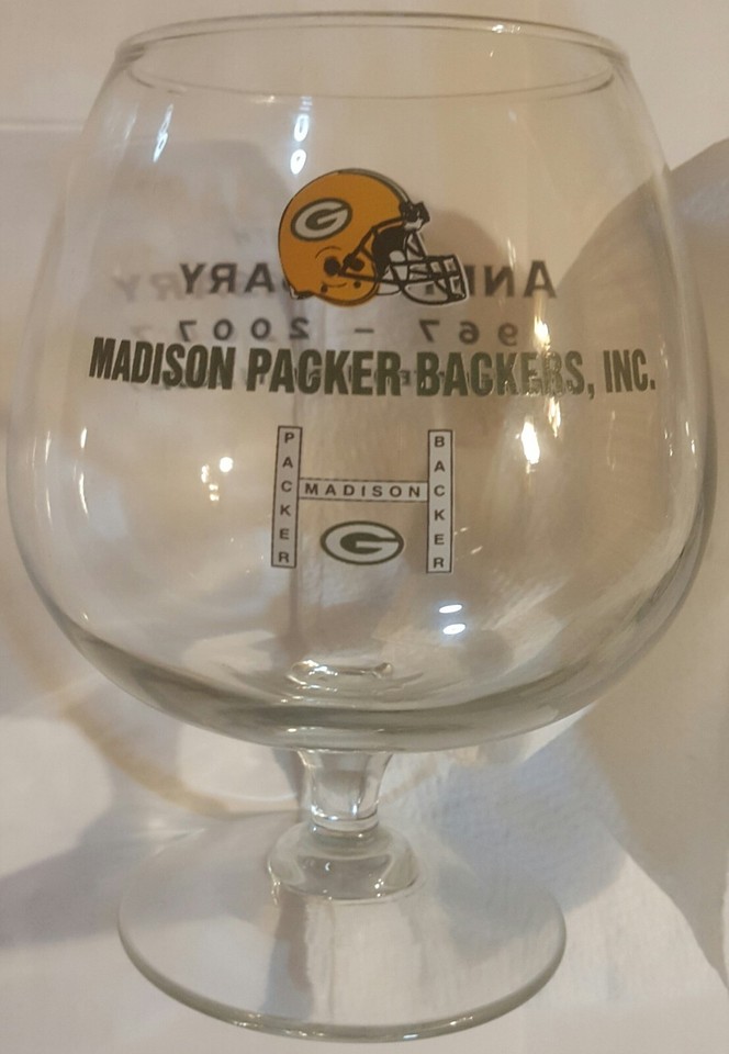 2007 Green Bay Packers Madison Packer Backers 40th Anniversary Glass ...