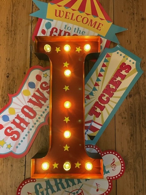 Vintage Circus Fairground Large 33 cm. Metal LED Alphabet Letters A to ...