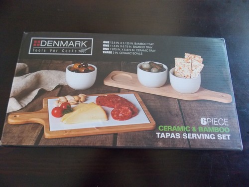 Ceramic & Bamboo Tapas Serving 6 Piece Condiment Set Denmark NEW sealed 48552621182| eBay