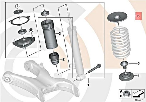 For BMW Genuine Coil Spring Insulator Rear Upper 33536857006 | eBay