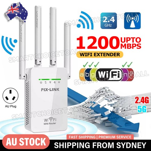 1200Mbps Wireless WiFi Extender Repeater Router Range Signal Booster AU ...