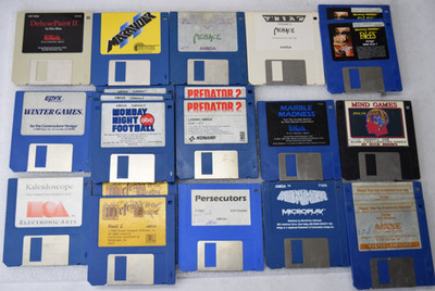 Lot of 21x Game Floppy Disks for Commodore Amiga Menace Marble Madness ...