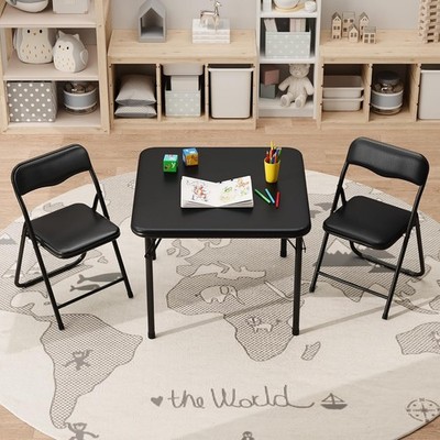 Folding Activity Table Set of 3 Portable Square Table w 2 Padded ...