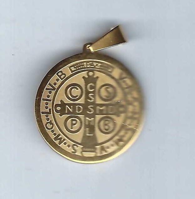 VINTAGE ST. BENEDICT BENEDICTINE HOLY CROSS COIN MEDAL MEDALLION CHARM ...