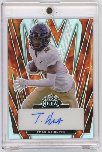 Travis Hunter 2024 Leaf Metal Football Fire Auto /9 #BA-TH2 Autograph ...