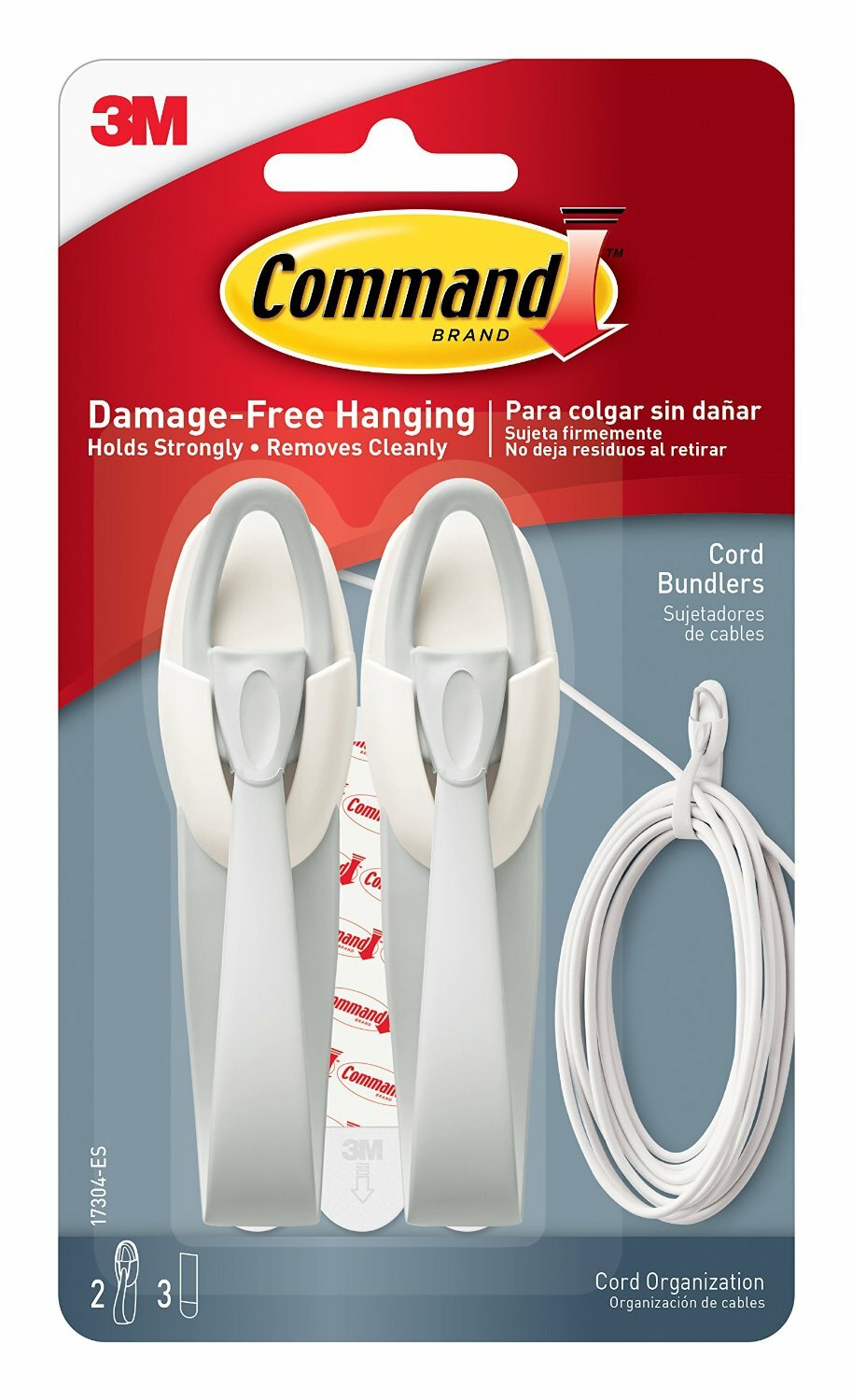 Command 3M Cord Bundlers Pack Of 2 Tidy Cables Cords Wire Cable 17304 ...