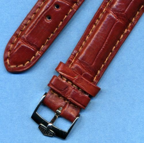 20mm BROWN GENUINE CROCODILE MB STRAP CARRERA AUTAVIA & PRE TAG HEUER ...