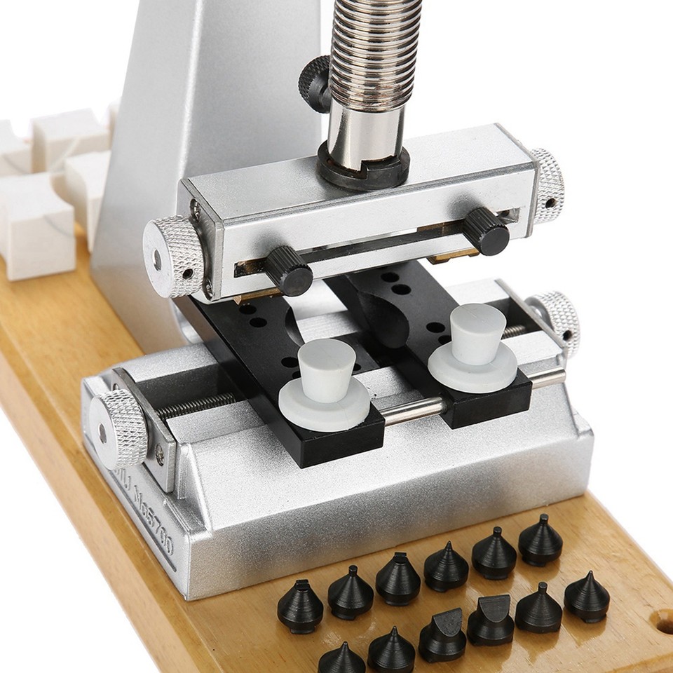 Bench Watch Case Opener Wristwatch Tool Back Opener with 6 Dies Steel ...