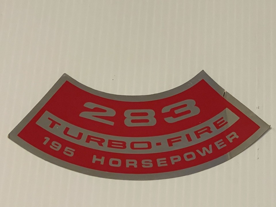 OER Air Cleaner Decal Turbo-Fire 283/195 HP Camaro Nova Chevelle Impala ...