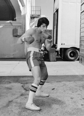 Photo Poster Sylvester Stallone cool boxing pose training Rocky Balboa ...