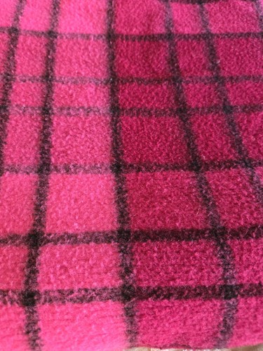 Vintage Pink Raspberry Plaid Soft Camp Blanket Satin Trim 72 X 86 ” Med ...
