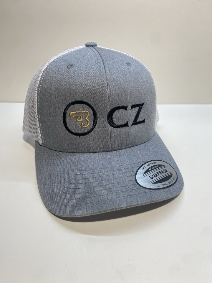 🔥 CZ Firearms Logo Embroidered Hat, 2A, Snapback Gray/white Mesh, Embroidered. | eBay