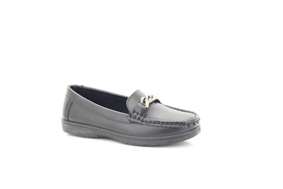 BXT Streetwear Ladies Brogue Chain Work Office School Slip-On Pumps ...