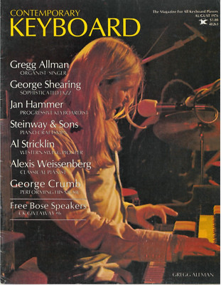 Contemporary Keyboard Magazine August 1976 Gregg Allman Jan Hammer ...