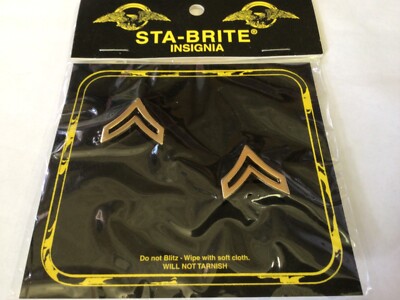 US Army E-4 Corporal Gold Regulation Rank Pin Set USA Made NEW | eBay
