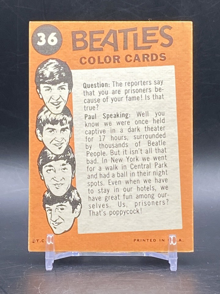 1964 Topps Beatles Color Paul, John, George and Ringo #36 | eBay
