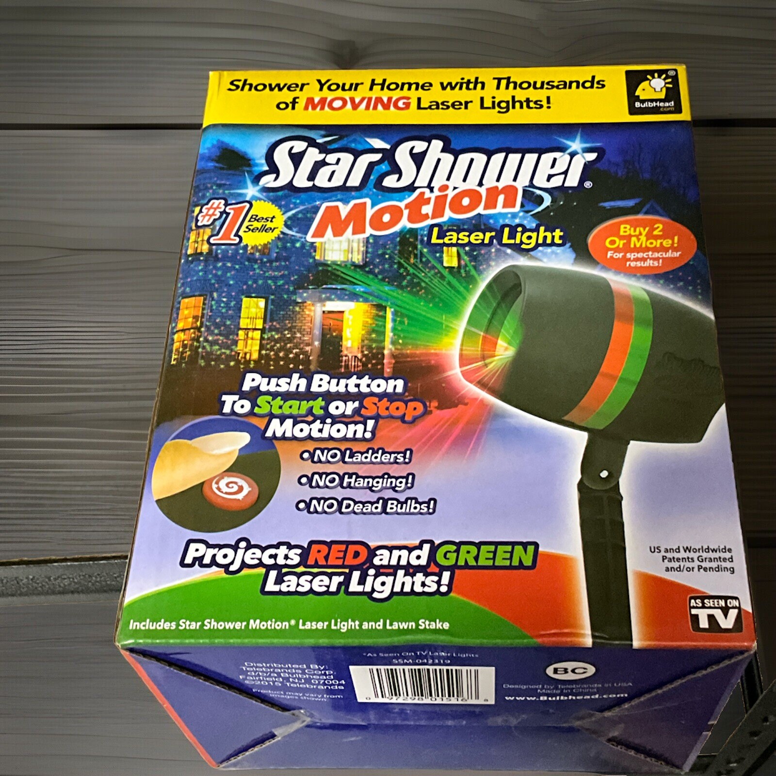 BulbHead Star Shower Motion Laser Lights Projector (10639-6) for sale ...