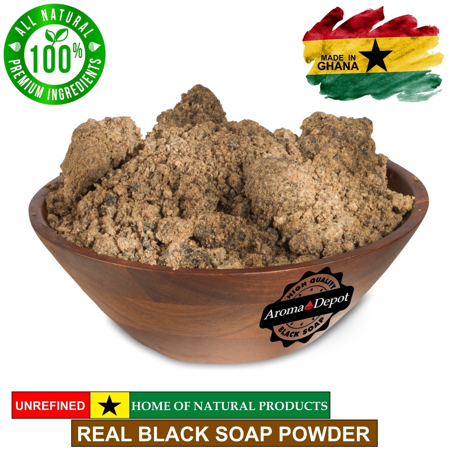 Raw African Black Soap POWDER 100% Authentic For Skin Hair Body Paste ...
