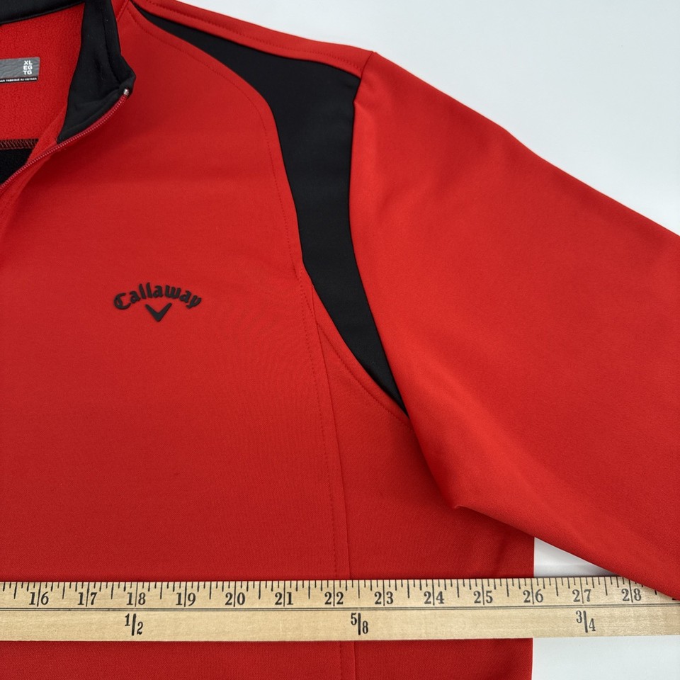 Callaway Golf 1/4 Zip Pullover Men’s XL Red Fleece Lined Performance | eBay