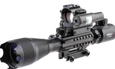Pinty Rifle Scope Pkg 4-16X50mm W/Holographic Sight, Laser, and Offset ...