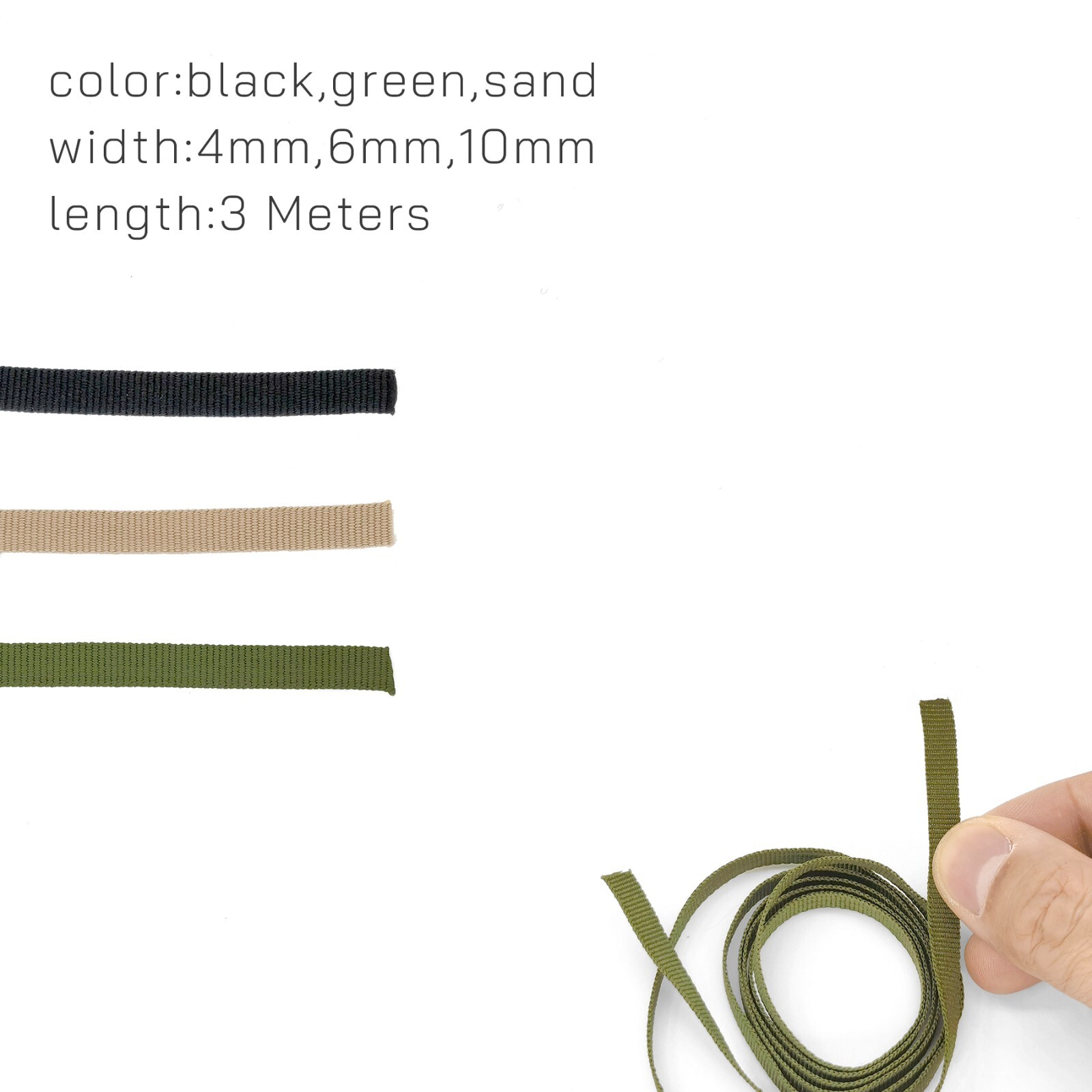 1/6 Scale 3 metres Micro Straps Sling Ribbon 4mm 6mm 10mm For 12 ...