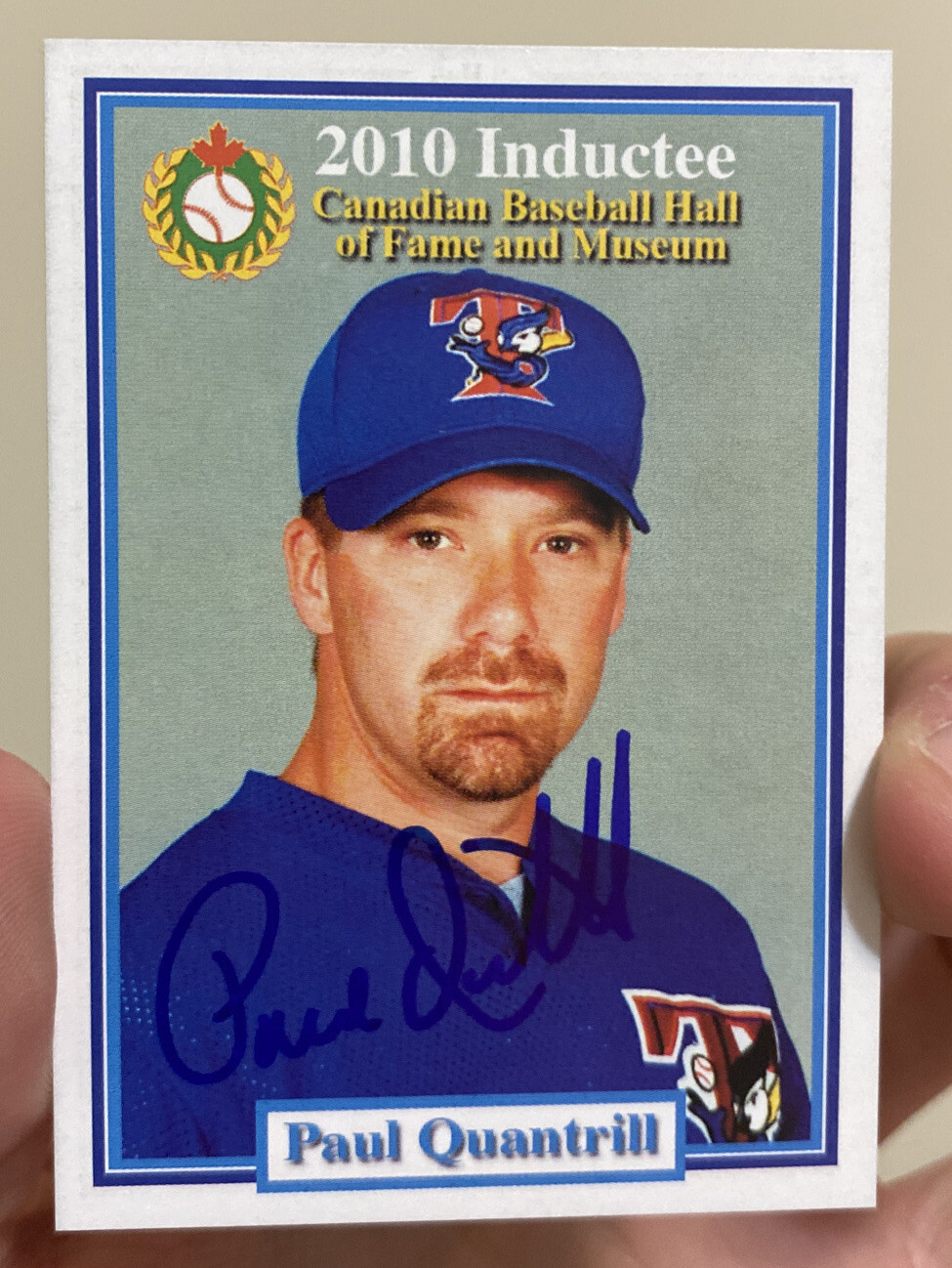 PAUL QUANTRILL SIGNED CANADIAN BASEBALL HOF INDUCTEE CARD! *RARE* BLUE JAYS | eBay