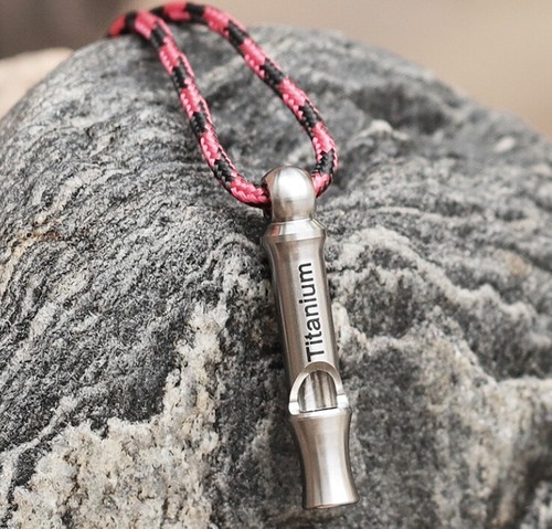 Small Pure Titanium Whistle Portable EDC Outdoor Training Whistle 50mm ...