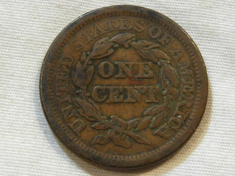 1853 coronet head braided hair large cent copper coin | eBay