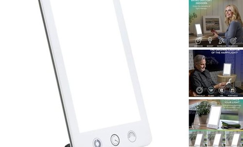 Verilux HappyLight Touch Plus - Light Therapy Lamp with 10,000 Lux, UV ...