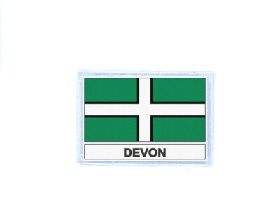 Patch badge iron on glue flag country uk county devon | eBay UK