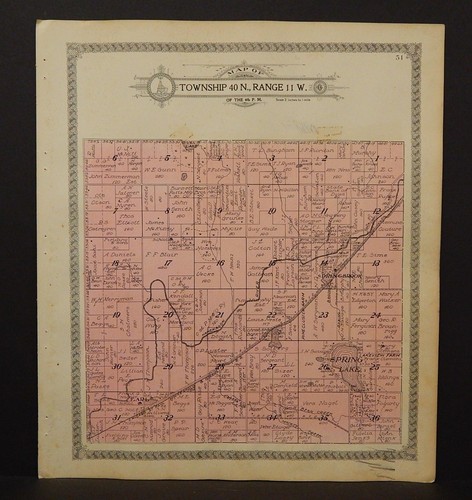 Wisconsin Washburn County Map Springbrook Township 1915 L13#89 | eBay