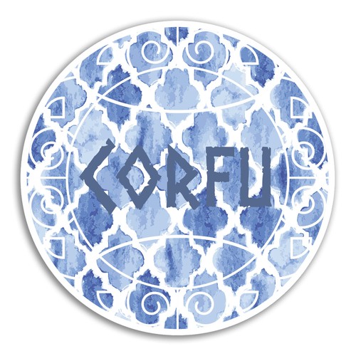 2 x 10cm Corfu Greece Vinyl Stickers - Greek Cool Sticker Laptop ...