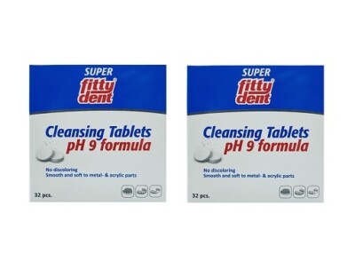 * 2 x Fittydent Super Denture Cleaning 32 Tablets Orthodontic Braces ...