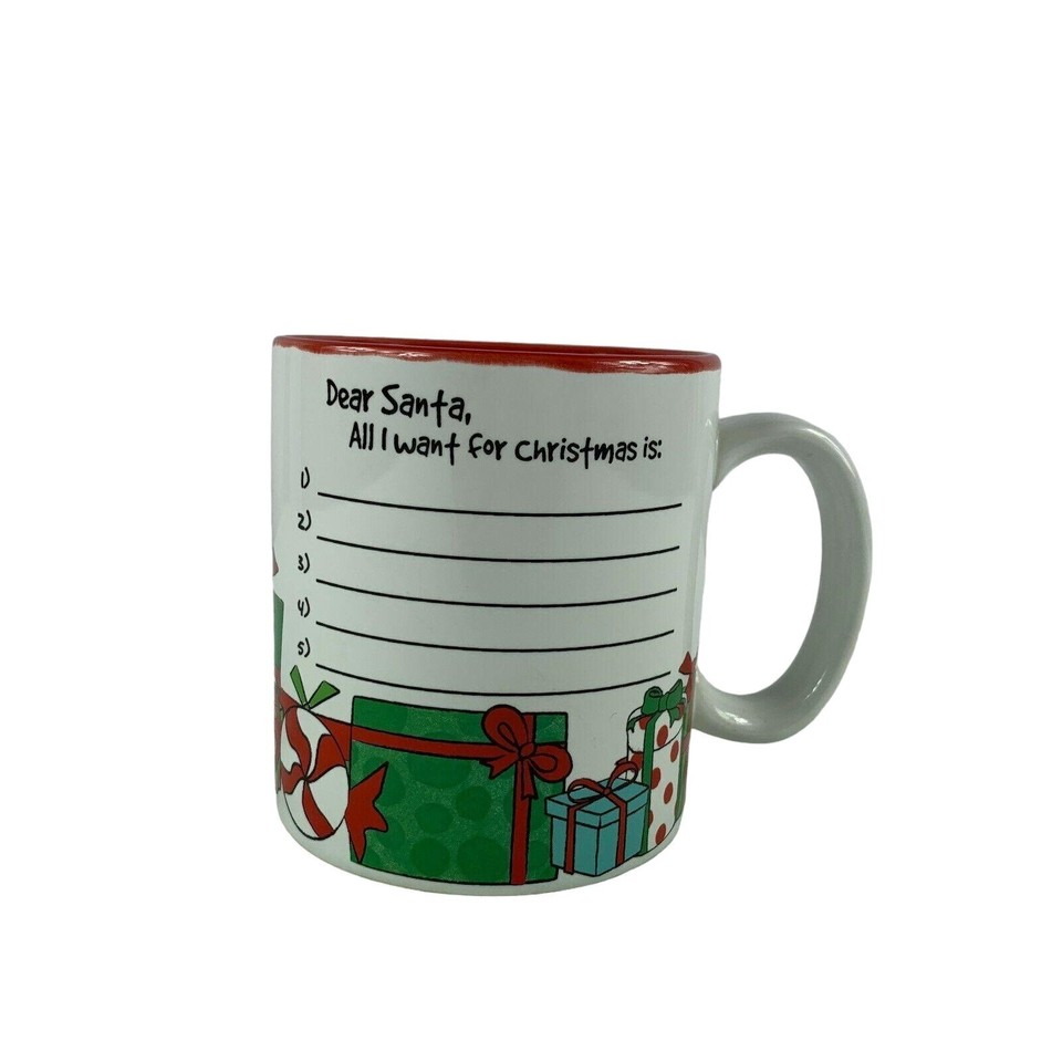 Dear Santa Gift List Coffee Mug Cup 16 Oz Stir All I Want For Christmas ...