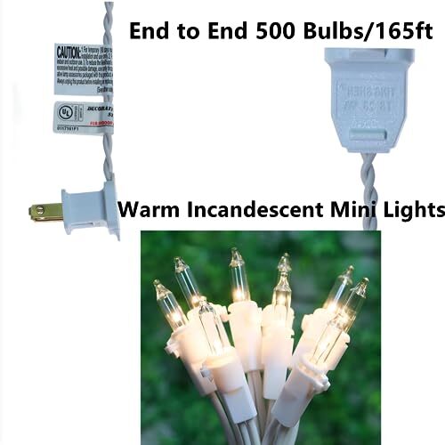 200 Clear Bulbs White Wire Christmas Lights Commercial Grade Decorative ...