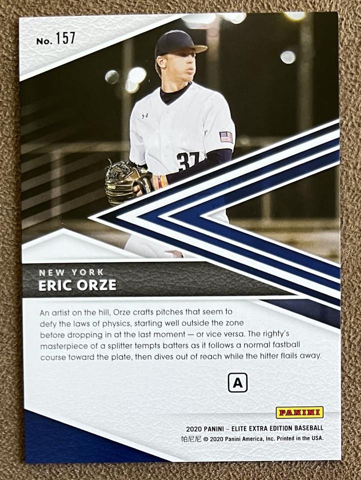 Eric Orze 2020 Panini Elite Extra Edition Prime Numbers #157 /185 ...