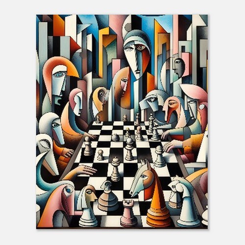 Chess Abstract Original Painting Print | Surrealism | Modern Wall Art ...