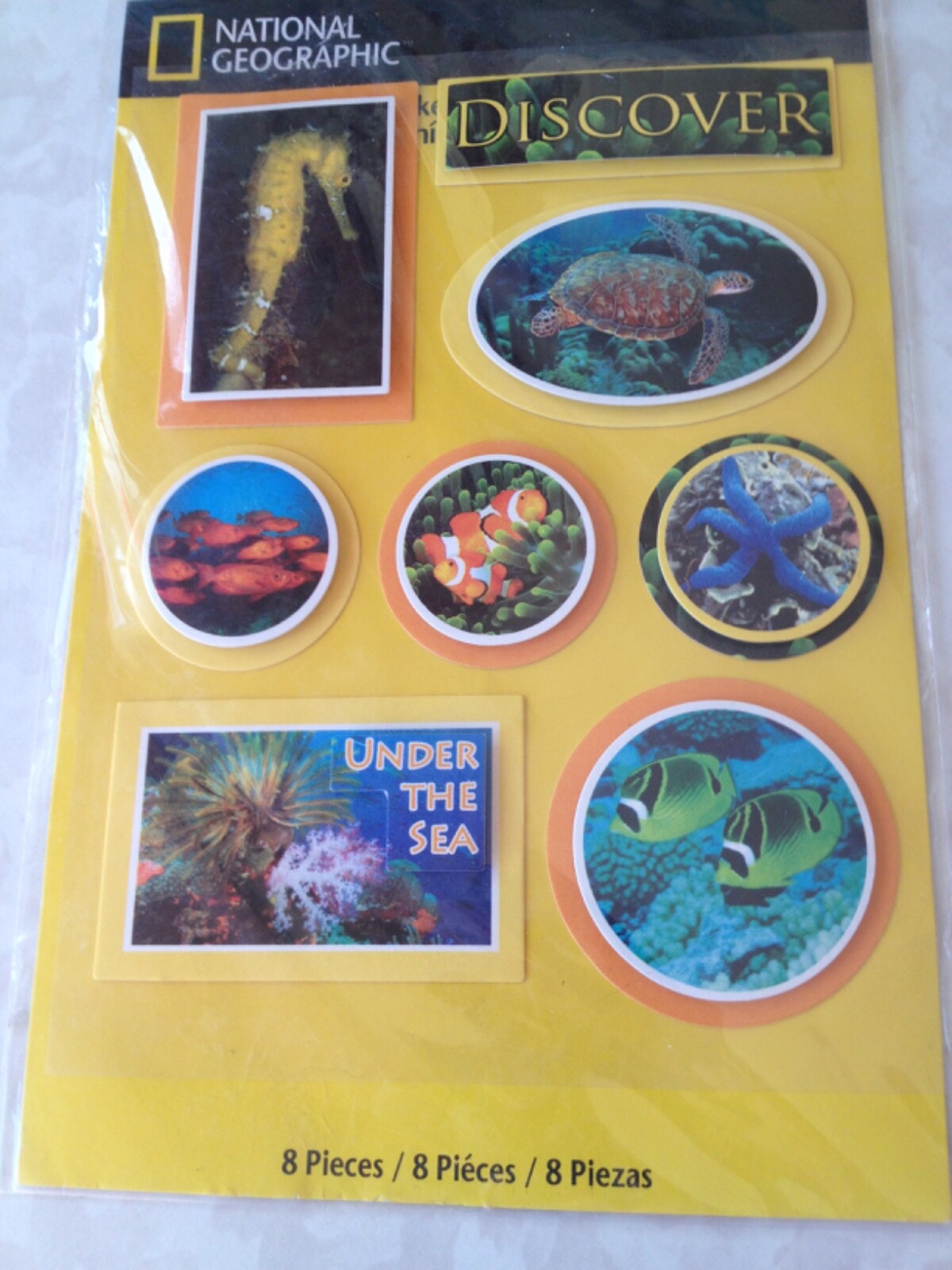 1 SHEET NATIONAL GEOGRAPHIC STICKERS DISCOVER UNDER THE SEA -8pcs- NIP ...