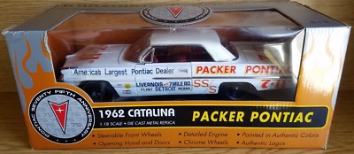 1/18 ERTL AMERICAN MUSCLE PACKER PONTIAC 1962 PONTIAC CATALINA WHITE gd ...