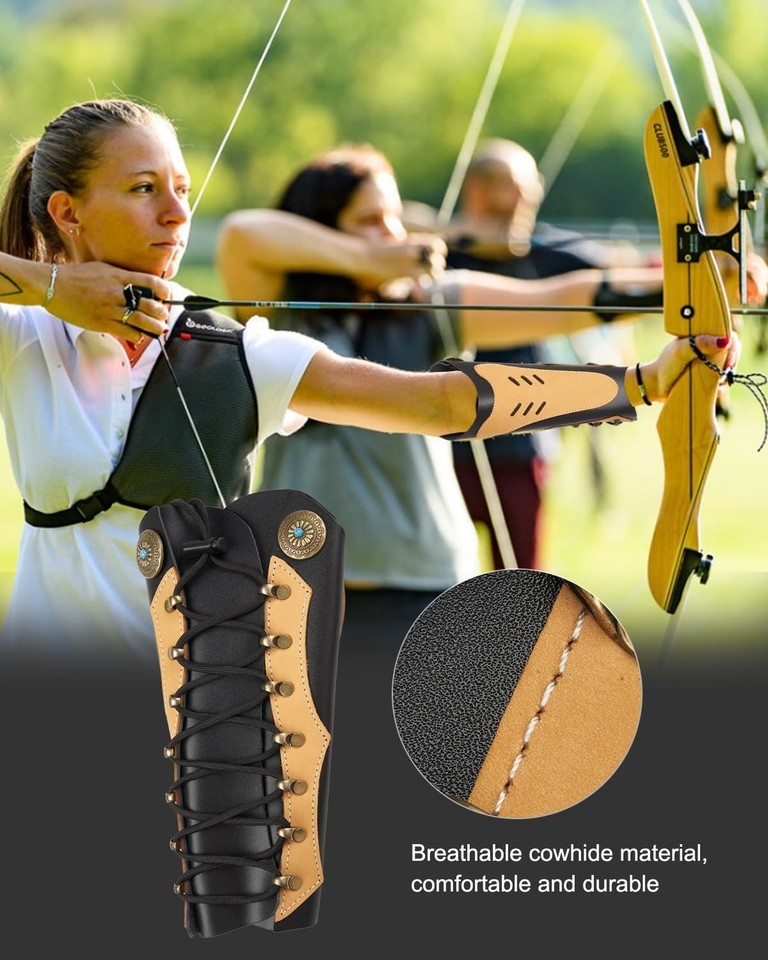 Handmade Leather Arm Guards Bow Hand Shooting Glove Adjustable for ...