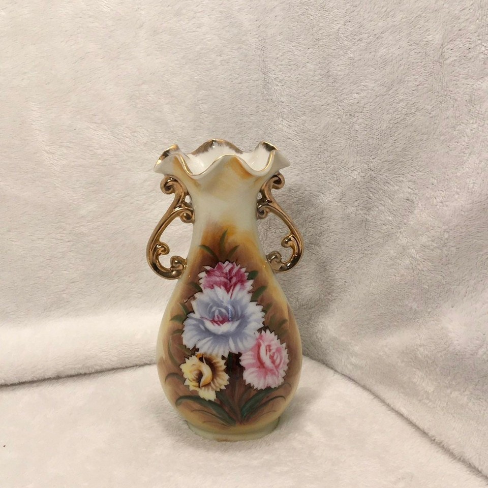 Enesco Vintage Floral Han Painted Vase E2350 | eBay