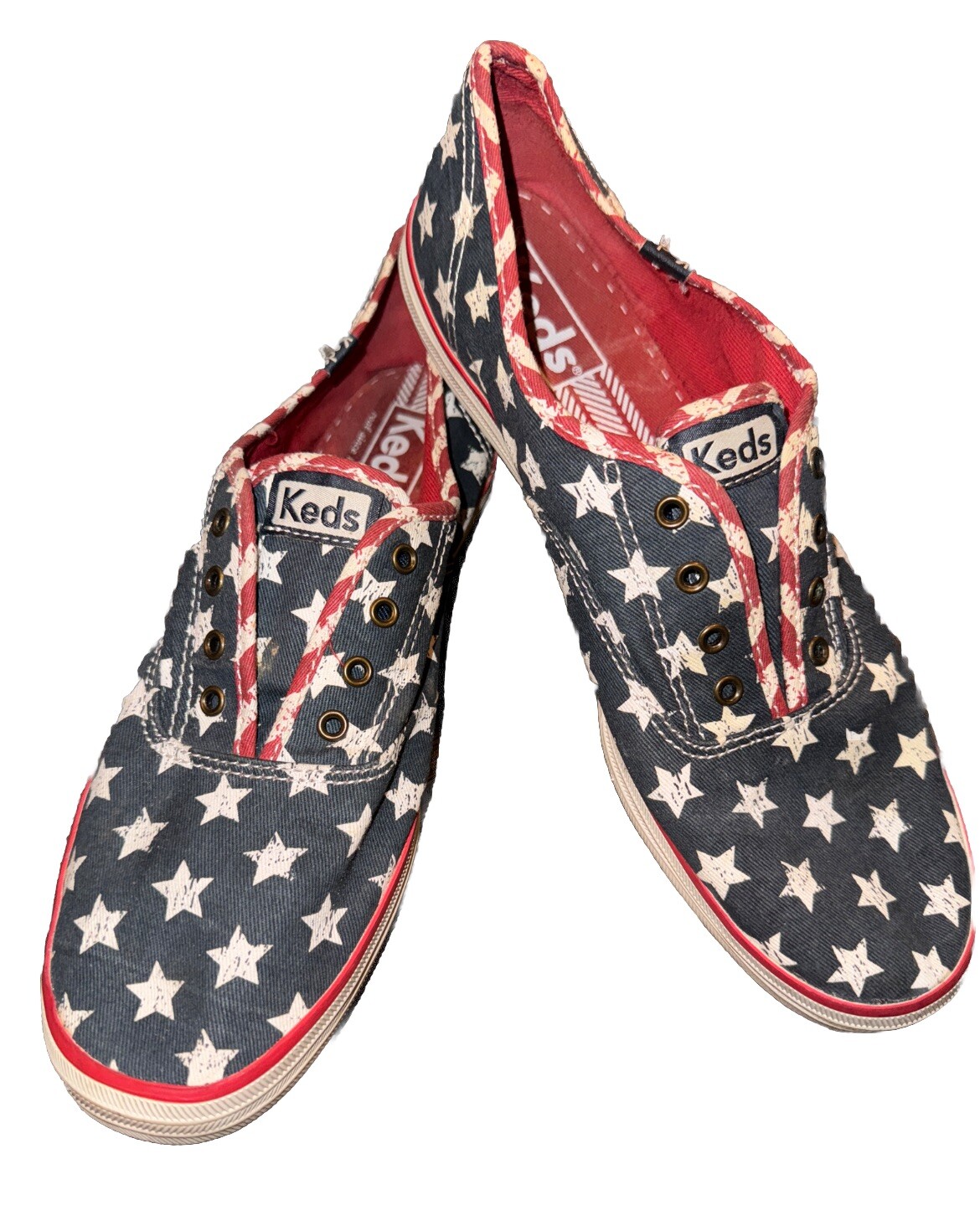 Keds Canvas Sneakers US Flag Red White Blue Stars No … - Gem