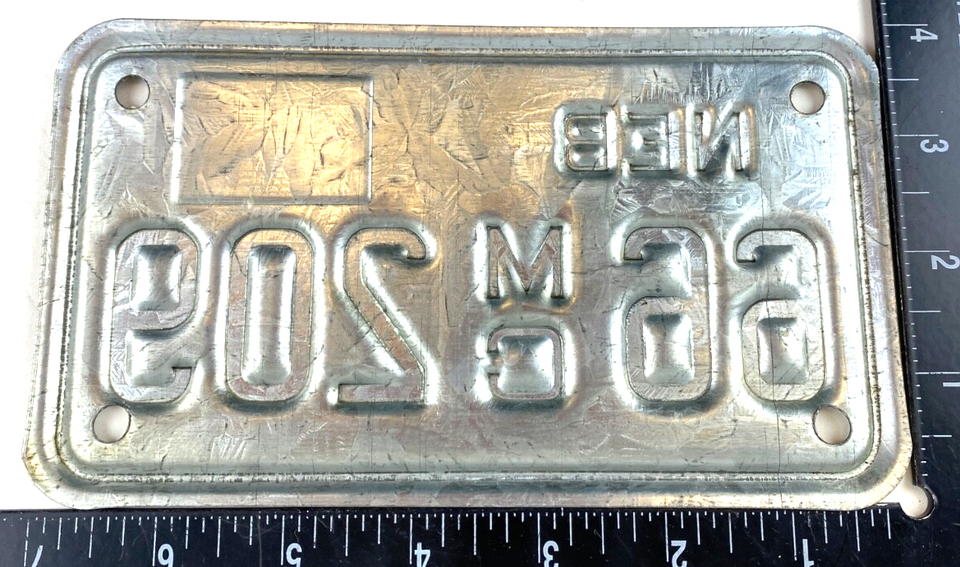 Vintage Nebraska 1986 Motorcycle License Plate 66 209 Man Cave Cherry ...