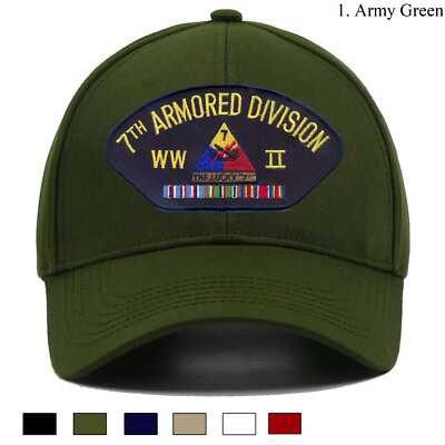 Embroidered Hat 7th Armored Division WWII, Veteran Cap, Trucker Hat ...