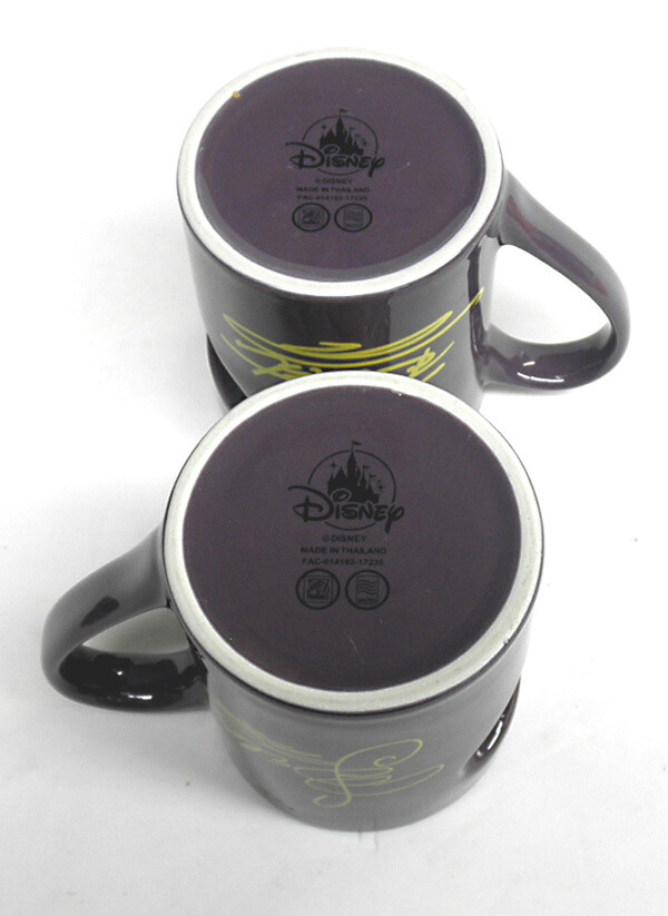 Disney Beauty and The Beast Coffee Mug Set Belle Purple Signature Heart ...